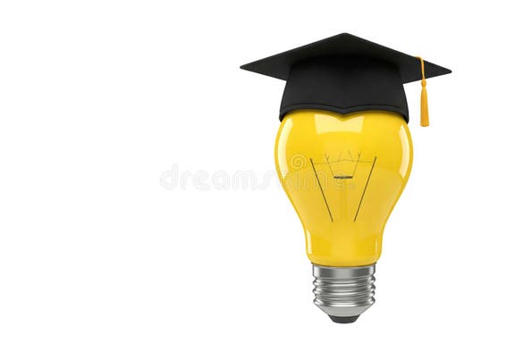A Light Bulb in an Academic Cap As a Symbol of an Idea and Education ...