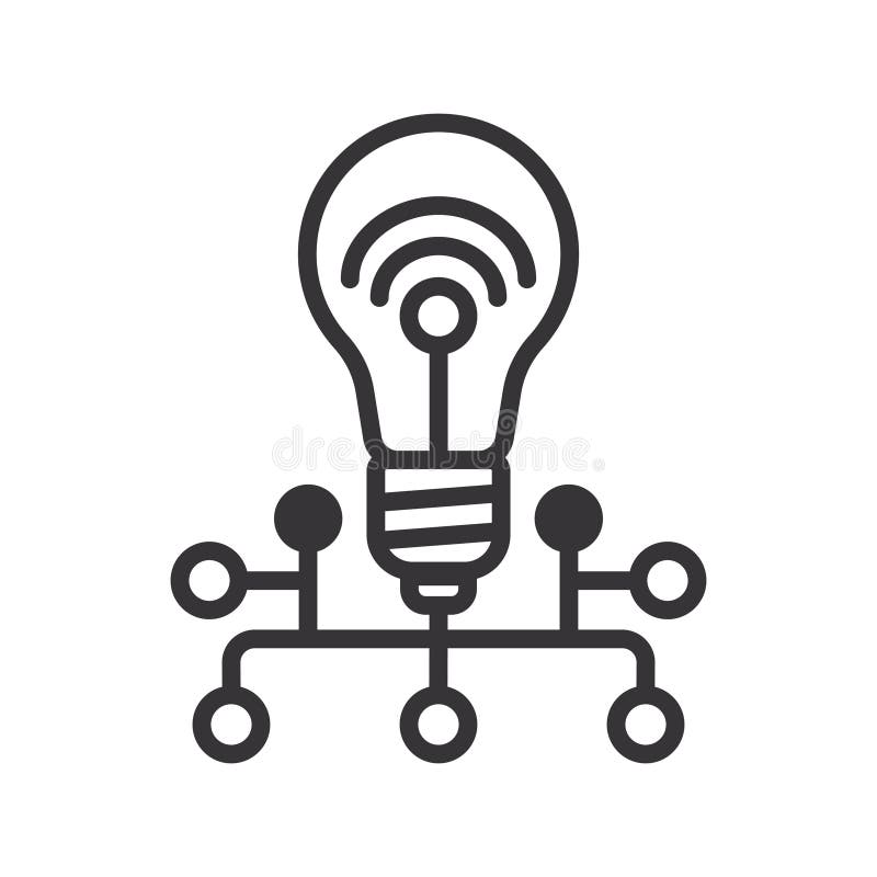 Light Bulb AI Automation Line Icon Stock Vector - Illustration of ...