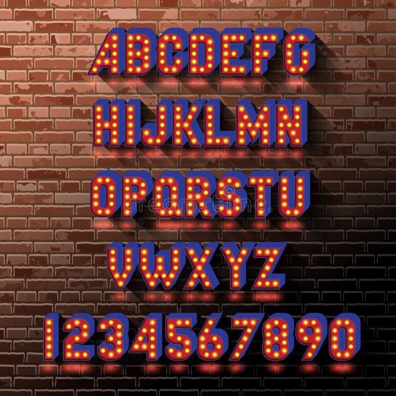 Retro Light Bulb Letters Stock Illustrations – 2,100 Retro Light Bulb ...