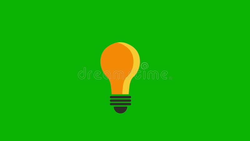 Light Bulb Animation on a Green Screen. 4K Stock Video - Video of ...