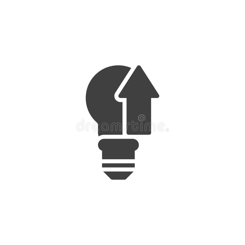 Light Bulb with Arrow Indicating Growth Vector Icon Stock Illustration ...
