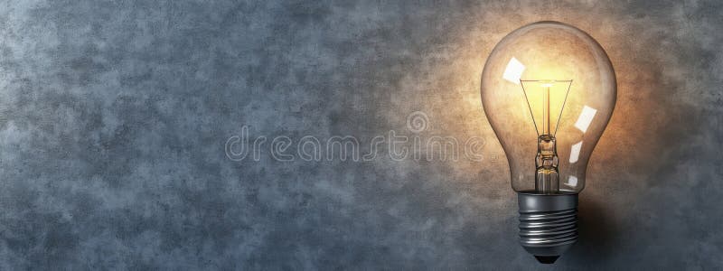 Light Bulb Art with Figure Inside Against Textured Gray Wall Highlights ...