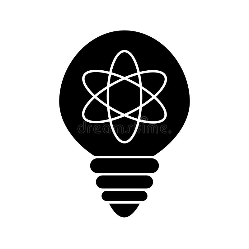 Light Bulb with Atom Silhouette Style Icon Vector Design Stock Vector ...