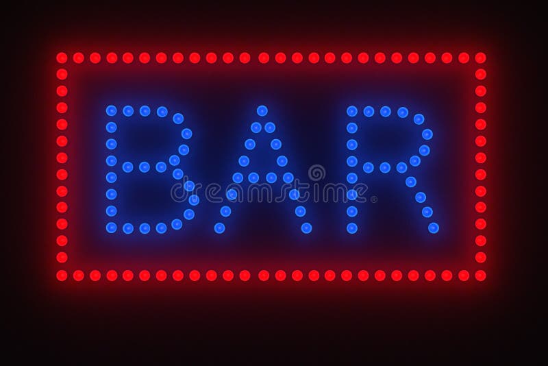Light bulb bar sign stock illustration. Illustration of building - 55416470