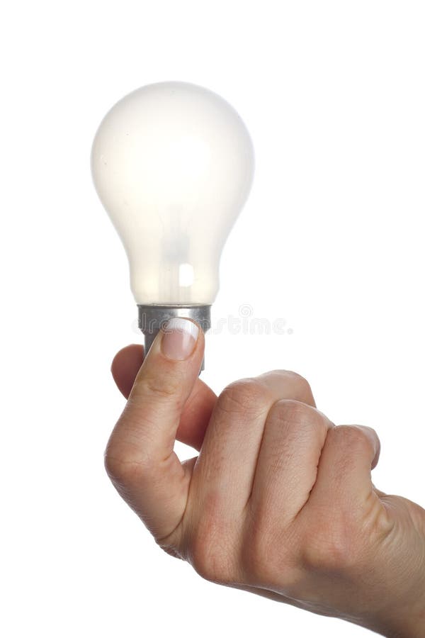 Light bulb being held. stock photo. Image of lamp, solution - 20939466