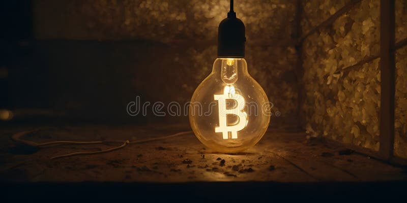 A Light Bulb with a Bitcoin Symbol on it Stock Photo - Image of virtual, innovation: 308520038