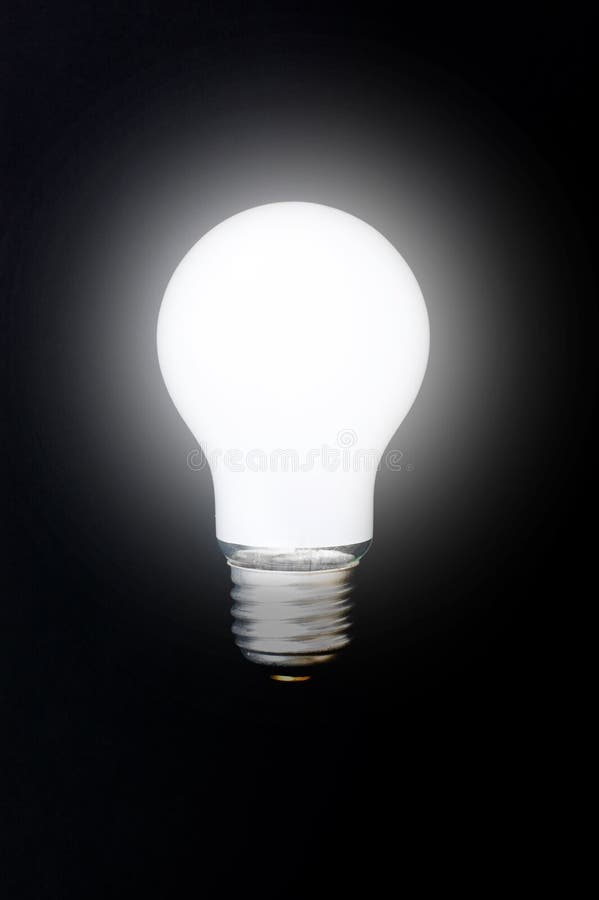 Light Bulb on Black Background Stock Photo - Image of lamp, bright ...