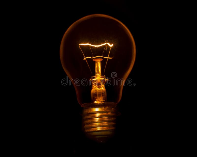 Light Bulb on Black Background, Idea Concept with Copy Space Stock ...