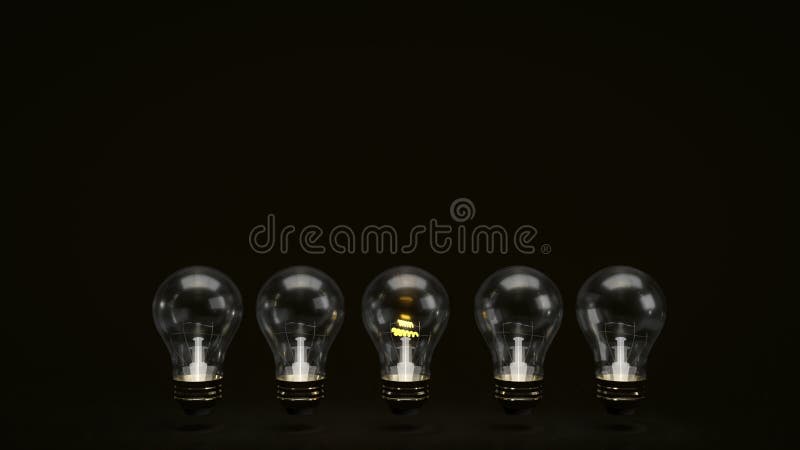 The Light Bulb on Black Background for Idea Concept 3d Rendering Stock ...