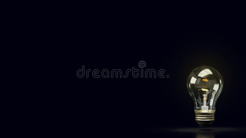 The Light Bulb in Black Background for Technology or Idea Concept 3d ...