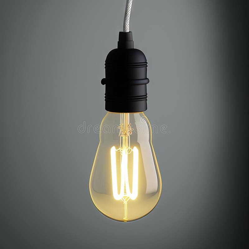 A Light Bulb with a Black Wire Hanging from it S Side and a Light Bulb ...