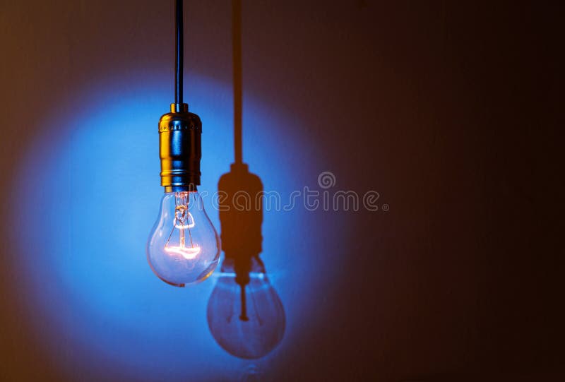 Blue Light Bulb stock photo. Image of electrical, power - 10799534