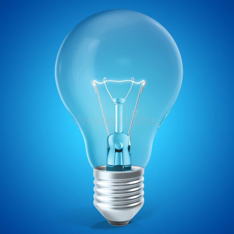 Light Bulb on Blue Background, Idea Concept, Innovation Concept. 3d ...