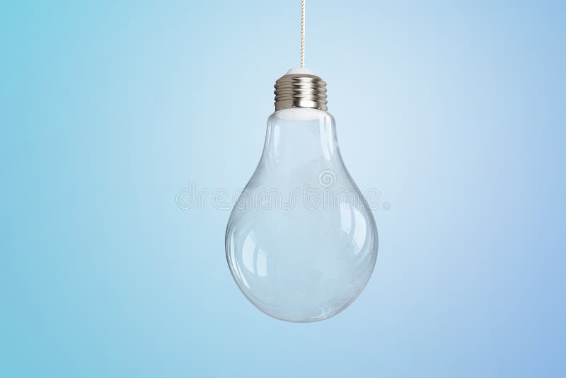 Light Bulb on Light Blue Background Stock Photo - Image of science ...