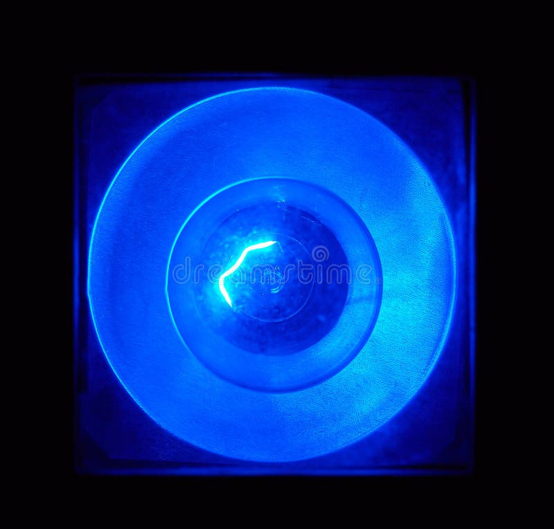 Light Bulb with Blue Filter Stock Photo - Image of reflector, dark ...
