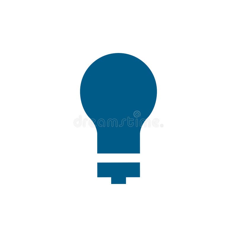 Light Bulb Blue Icon on White Background. Blue Flat Style Vector ...