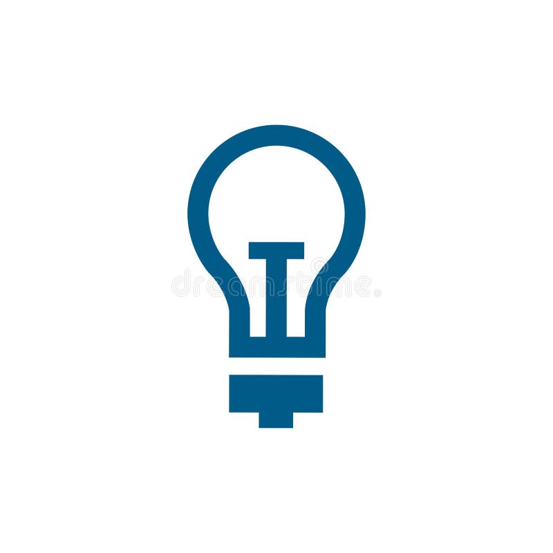 Light Bulb Blue Icon on White Background. Blue Flat Style Vector ...