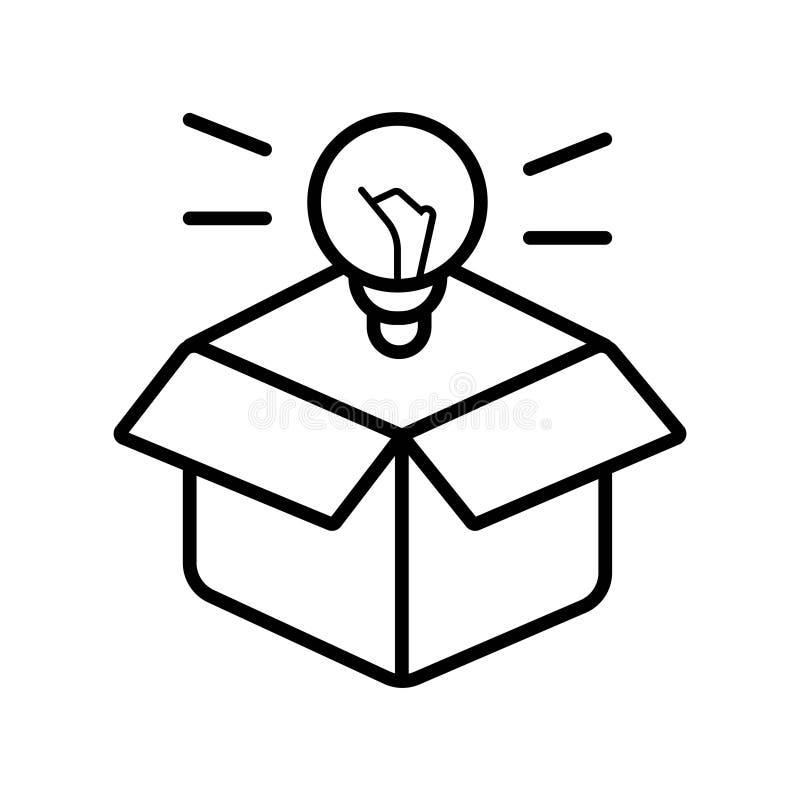 Light bulb in a box icon stock vector. Illustration of power - 173708493