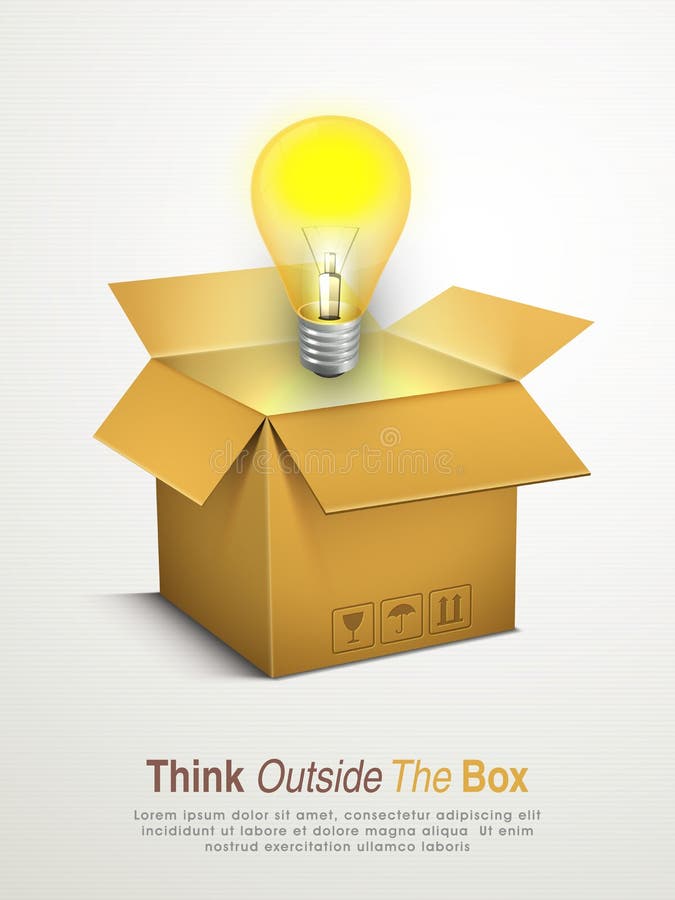 Light Bulb With Box For Idea Concept. Stock Illustration - Illustration ...
