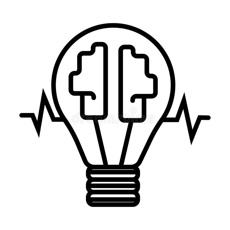 Light Bulb Brain Icon Stock Illustrations – 20,552 Light Bulb Brain ...