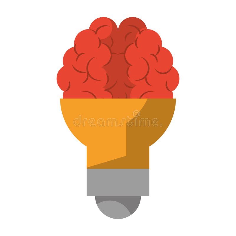 Light bulb and brain stock vector. Illustration of innovation - 146267297