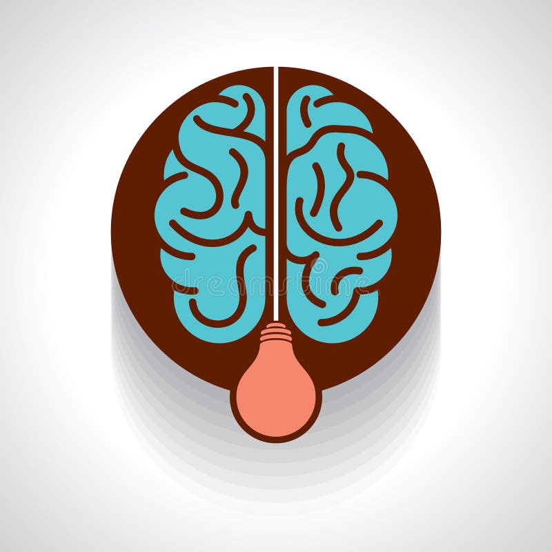 Light Bulb with Brain Icon Idea Concept Stock Vector - Illustration of ...