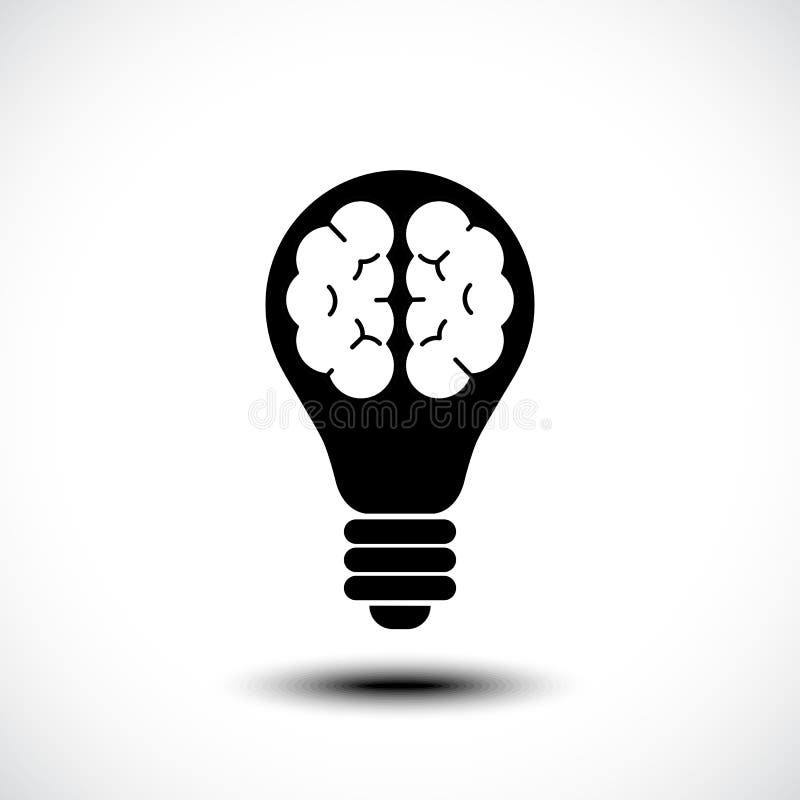 Light Bulb Brain Icon Stock Illustrations – 20,552 Light Bulb Brain ...