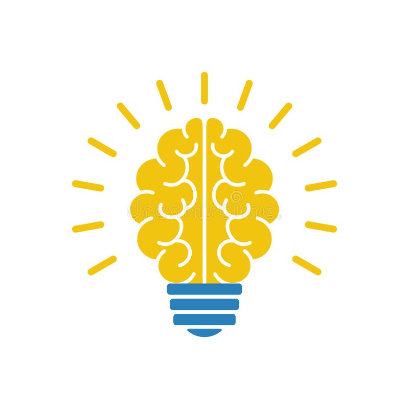 Light Bulb Brain Icon, Vector Illustration Stock Vector - Illustration ...