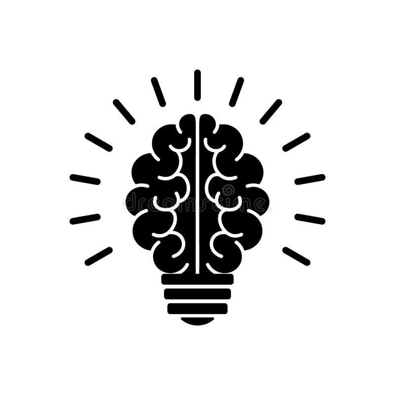 Light Bulb Brain Icon, Vector Illustration Stock Vector - Illustration ...