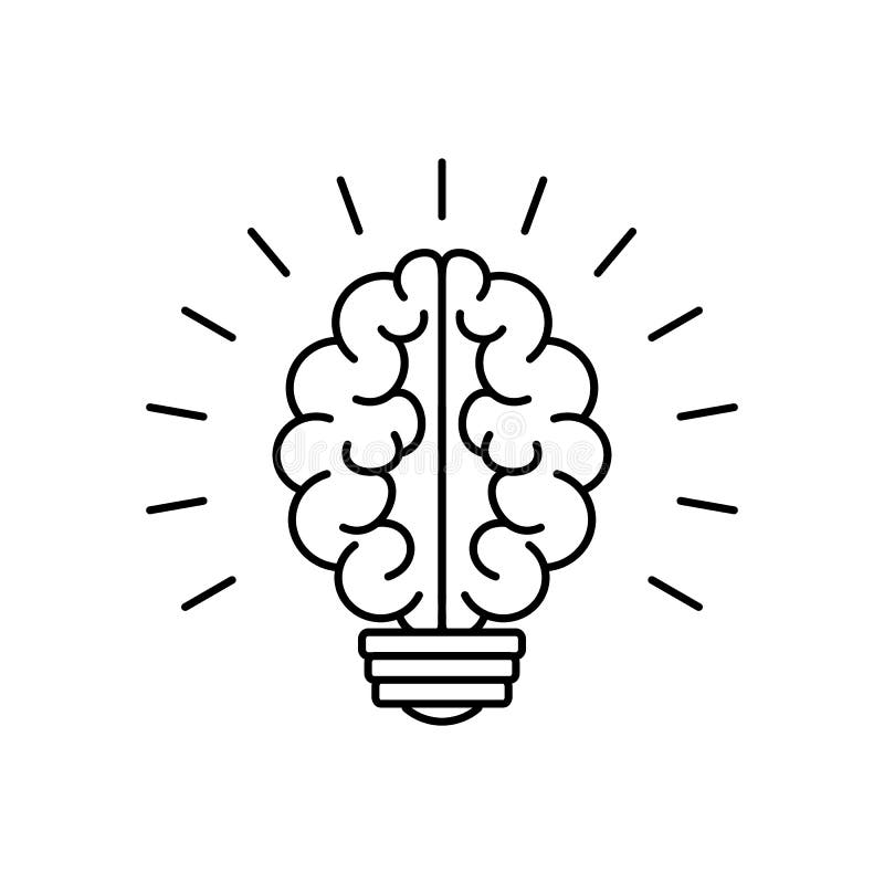 Light Bulb Brain Icon Stock Illustrations – 27,335 Light Bulb Brain ...