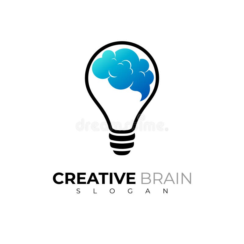 Brain Bulb Lamp Logo Smart Idea Vector Stock Vector - Illustration of ...