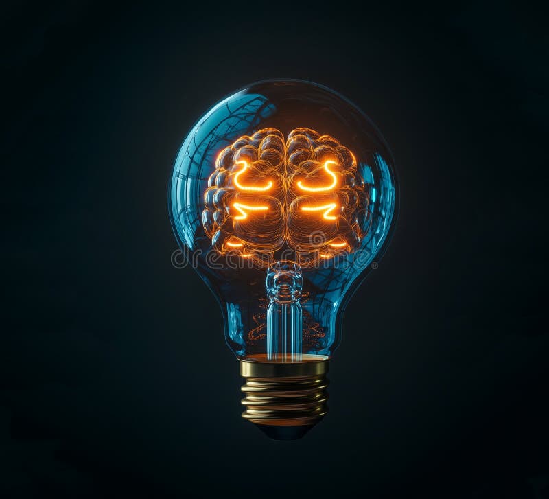 Light Bulb with Brain Shaped Tungsten Wire Illuminates Creativity and ...