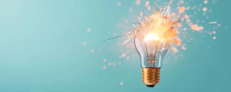Light Bulb Breaking with a Dramatic Burst Stock Image - Image of ...