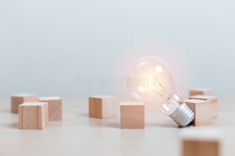 Light Bulb Bright Light Flare. Think Creative Innovation Stock Image ...