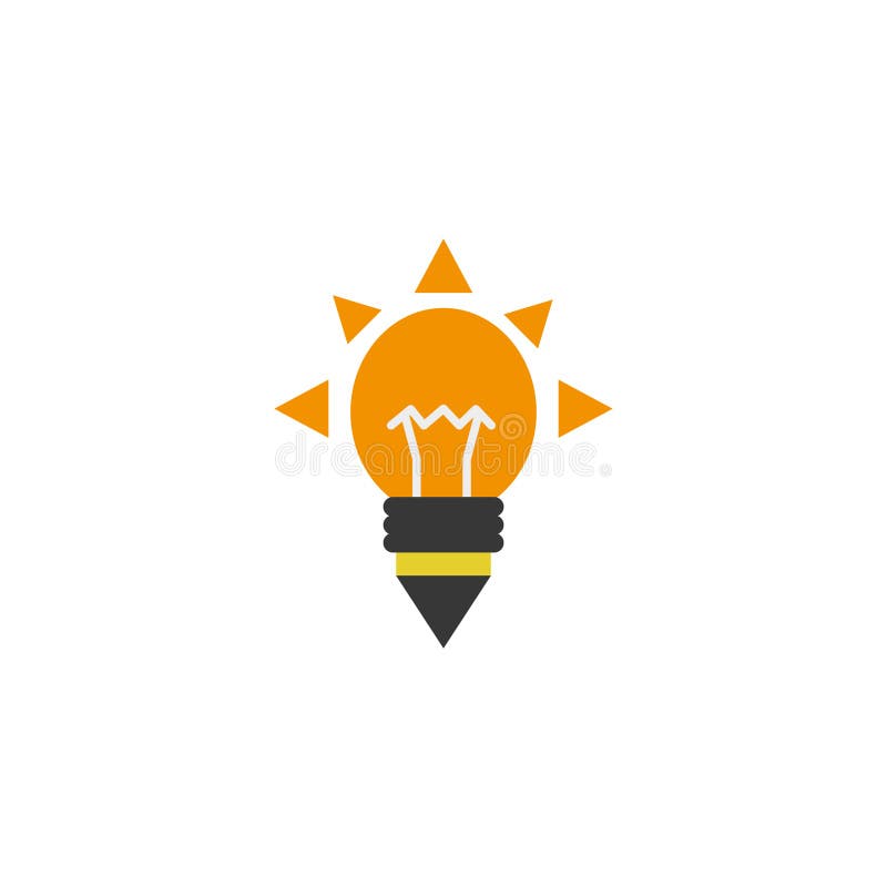 Light Bulb Bright Idea Icon Flat Style Stock Vector - Illustration of ...
