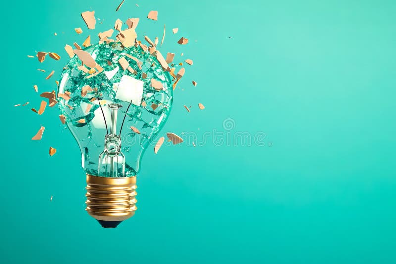 A Light Bulb with a Broken Glass Inside of it Stock Image - Image of ...