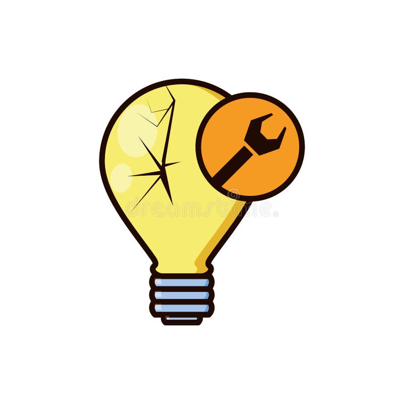 Broken Light Bulb Vector Illustration Stock Vector - Illustration of ...