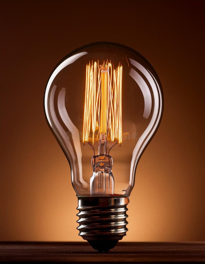 Light Bulb on Brown Background Stock Illustration - Illustration of ...