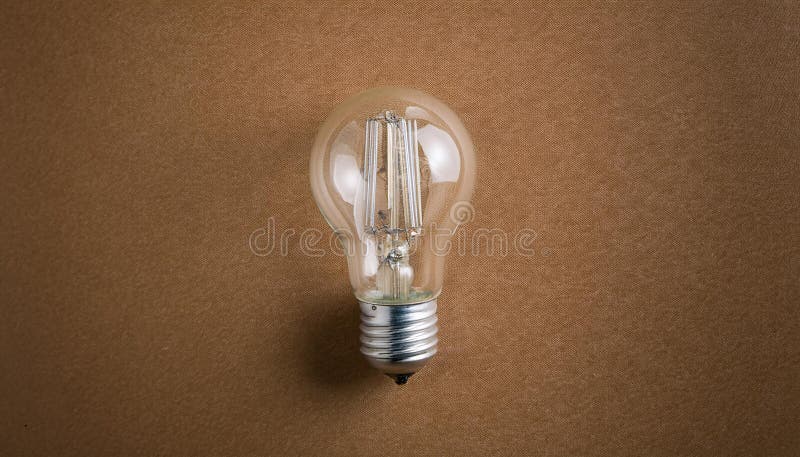 Light Bulb on Brown Background Stock Illustration - Illustration of ...