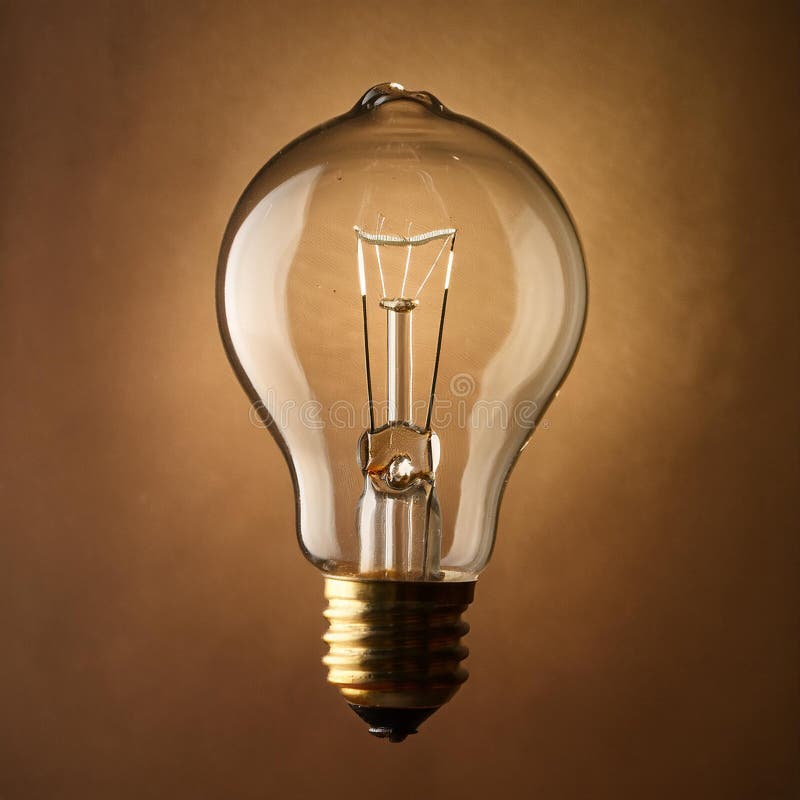 Light Bulb on Brown Background Stock Illustration - Illustration of ...