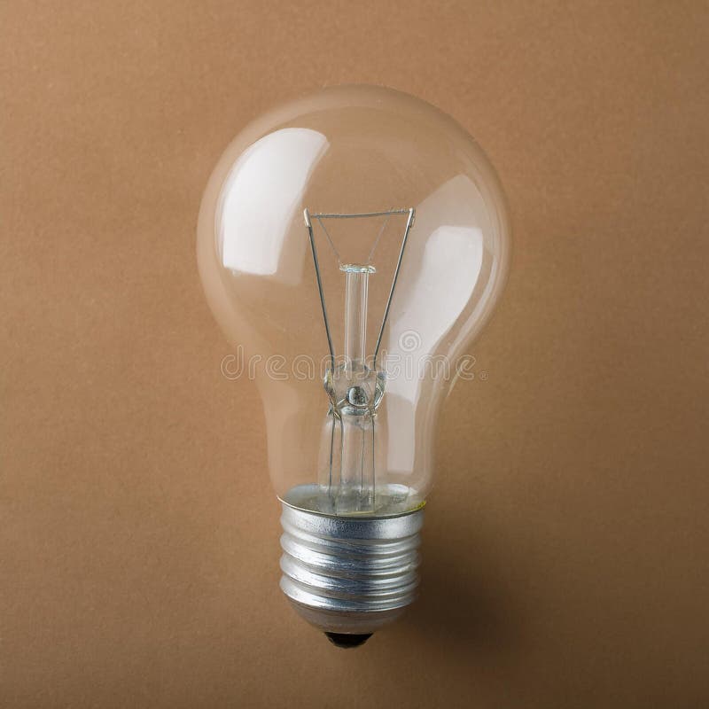 Light Bulb on Brown Background Stock Illustration - Illustration of ...