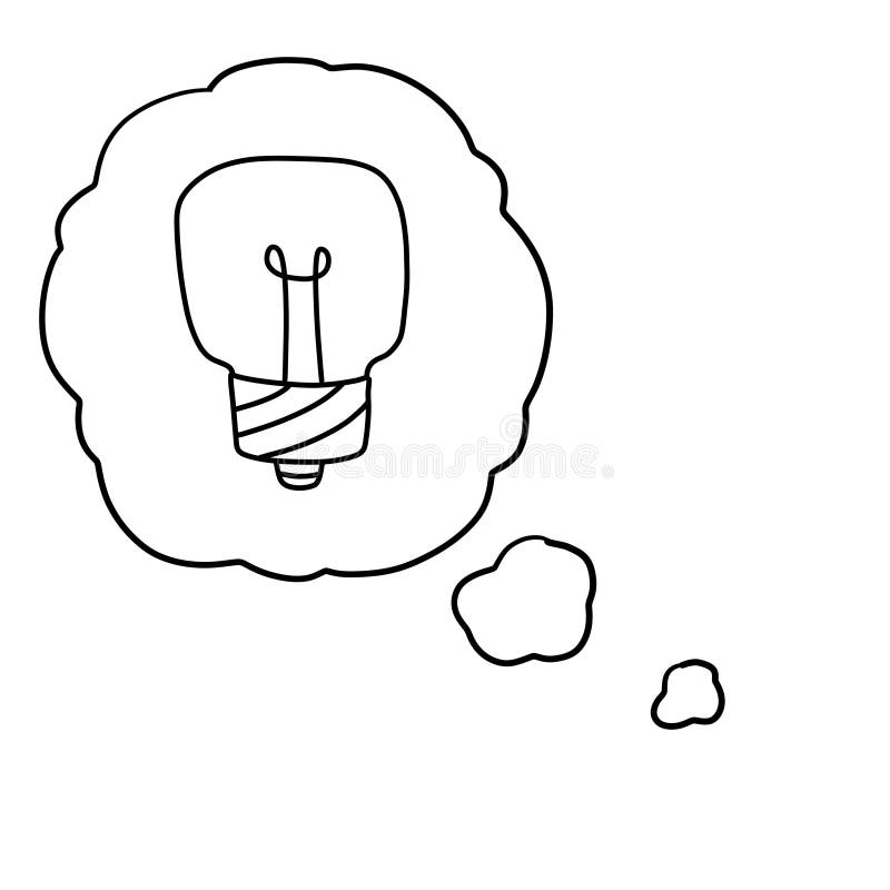 Light Bulb. Bubble Cloud with Thoughts and Idea Stock Vector ...