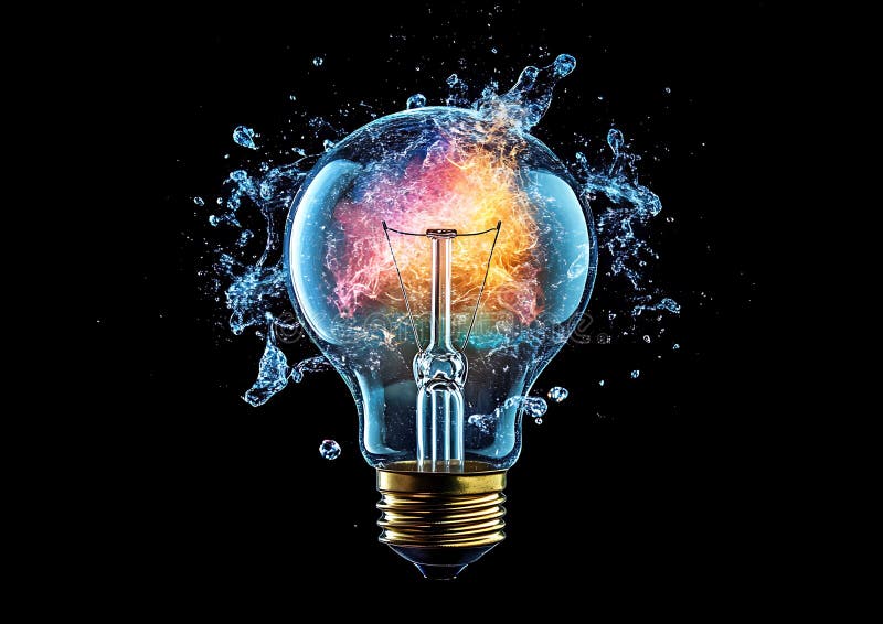 Creative Light Bulb Exploding with Colorful Paint New Idea Concept ...