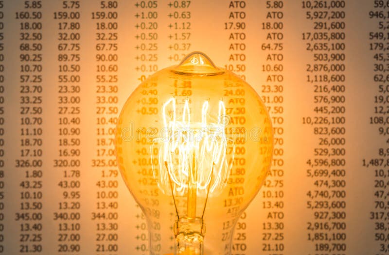 Light bulb with business stock photo. Image of diagram - 48711396