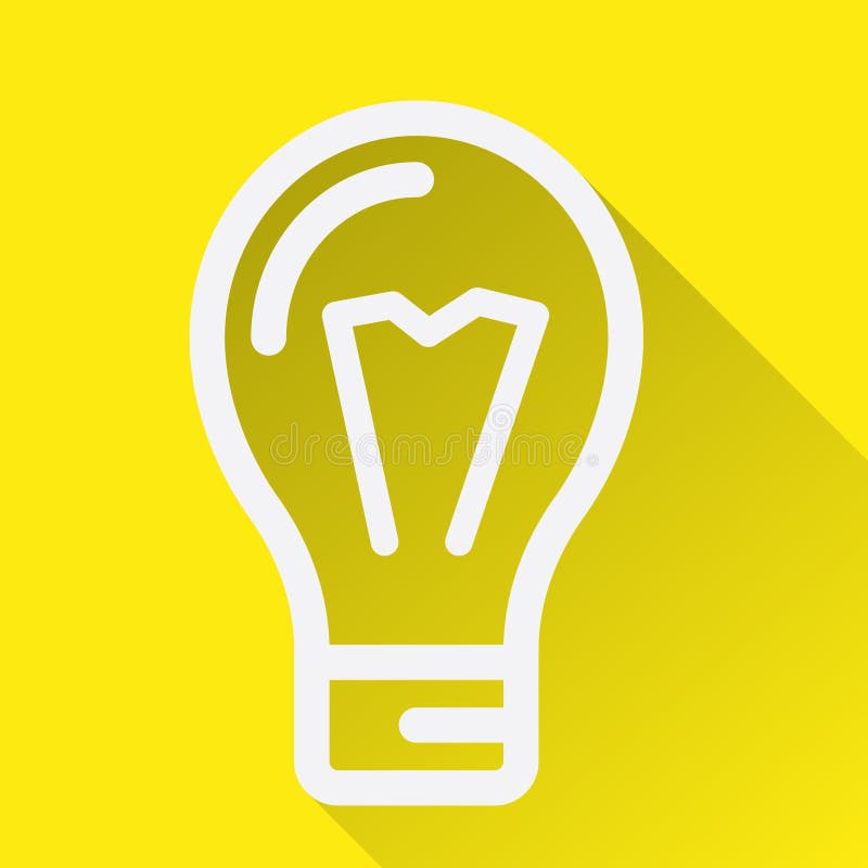 Light Bulb - Business Icon, Long Shadow, Flat Design Stock Illustration ...