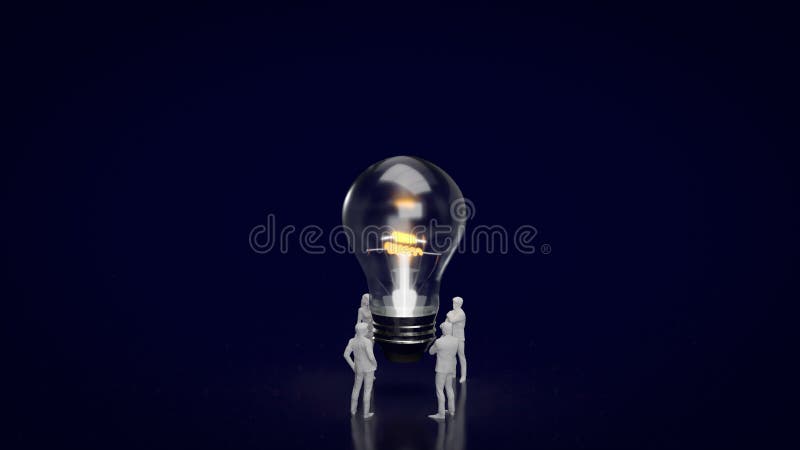 Light Bulb and Business Man 3d Rendering Stock Illustration ...