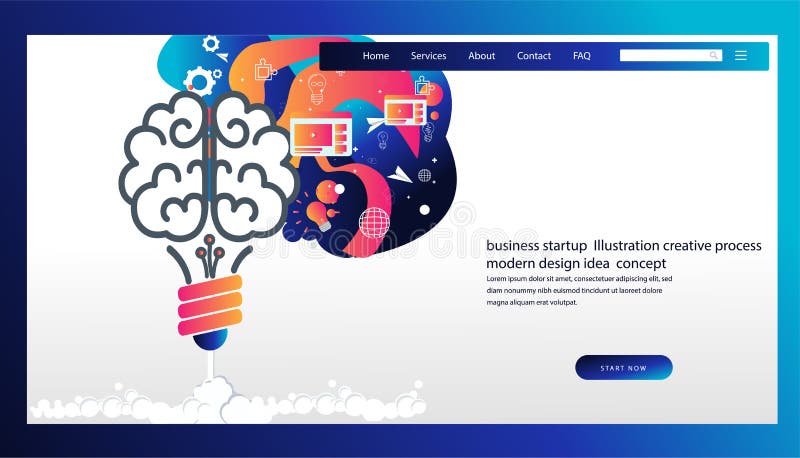 Light Bulb Business Startup Illustration Creative Process Modern Design ...