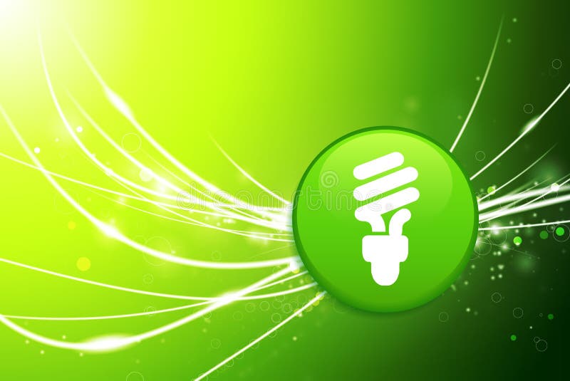 Light Bulb Button on Green Abstract Light Background Stock Illustration ...