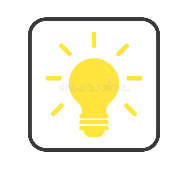 Light Bulb Button Icon for Web Stock Illustration - Illustration of ...