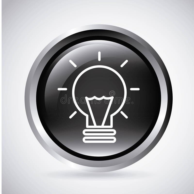 Light Bulb Button. Silhouette Icon Design. Vector Graphic Stock Vector ...